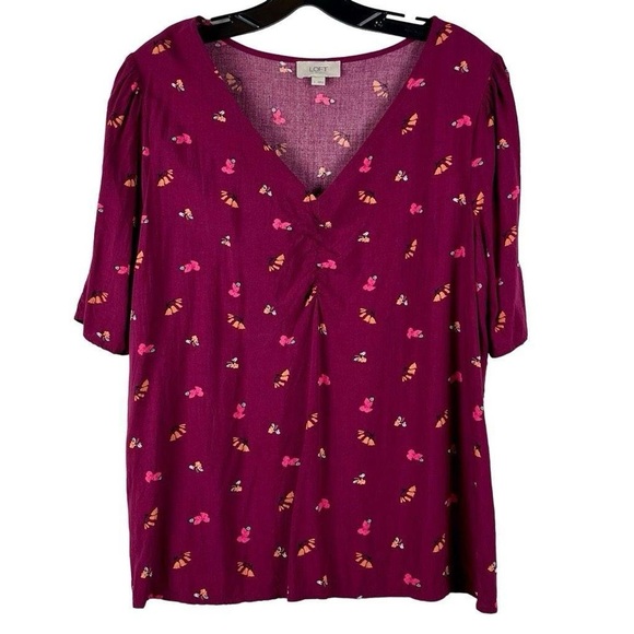 LOFT | Tops | New Loft Top With Floral And Butterfly Print | Poshmark